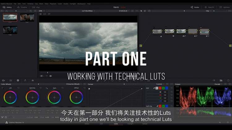 教程：LUT工作流程解释 Part 1 _DaVinci Resolve(中英字幕) - 捡屁笑的小站